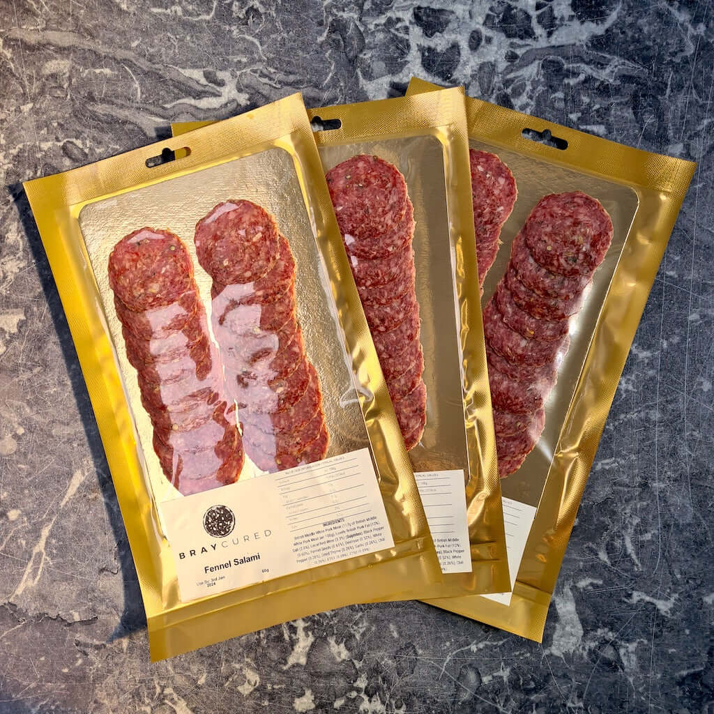 Sliced British Fennel Salami by Bray Cured